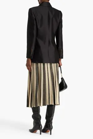 Zimmermann Double-breasted Wool And Silk-blend Gabardine Tuxedo Jacket