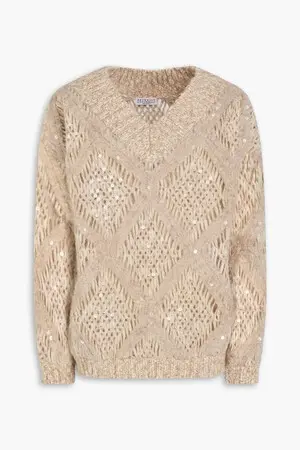Brunello Cucinelli Sequin-embellished Wool-blend Sweater