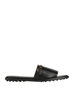 TOD'S Leather Slide Sandals With Brand Logo Detail