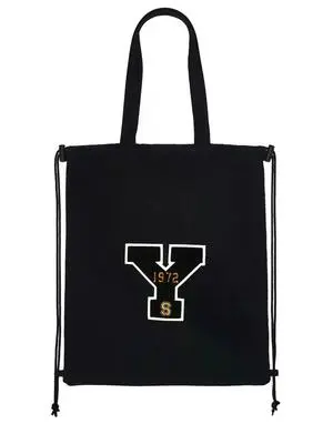 Y’s Logo Appliqué Drawstring Tote Bag