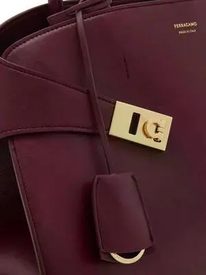 FERRAGAMO Medium Hug Leather Tote - Red