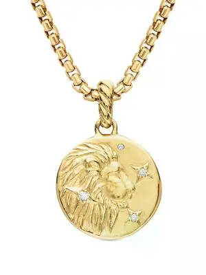 David Yurman 18k Yellow Diamond Leo Amulet - Gold