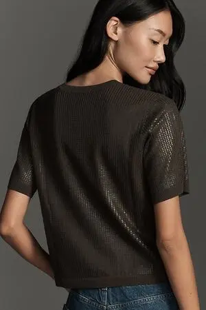 Sanctuary Sequin-embellished Short-sleeve Sweater