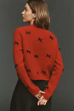 NVLT Bow-embellished Knit Lady Jacket