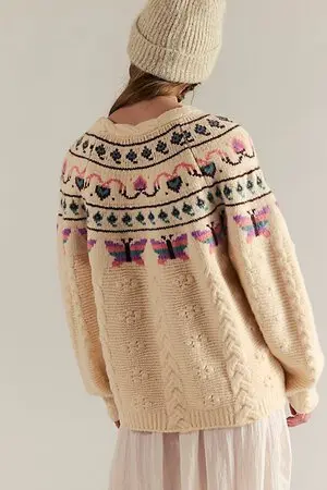 Free People Blooming Bobbles Knit Sweater