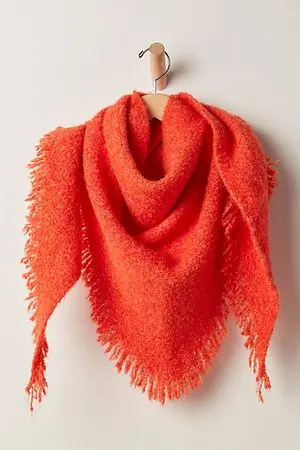 Free People Forever Tribeca Fringe Shawl - Electric Orange