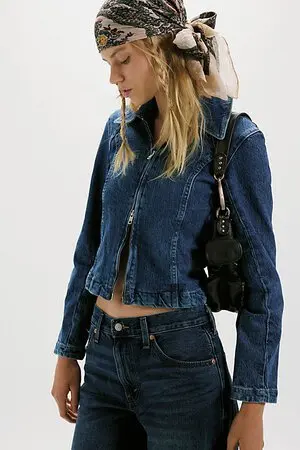 Free People We The Free River Denim Jacket - Nightlark Wash