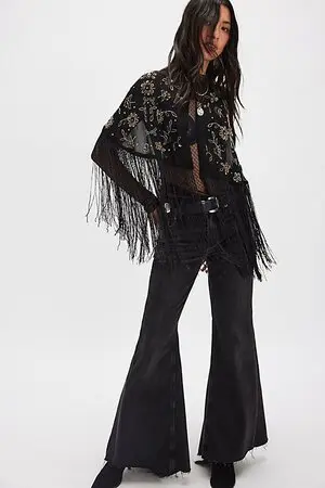 Free People Mirrorball Embellished Cape