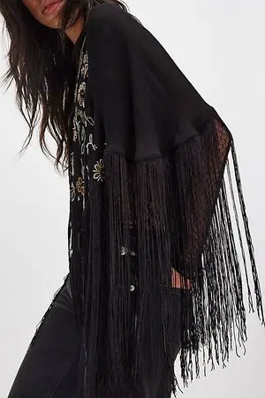 Free People Mirrorball Embellished Cape