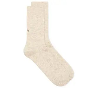 ROTOTO Organic Cotton Slub Crew Socks - Light Grey
