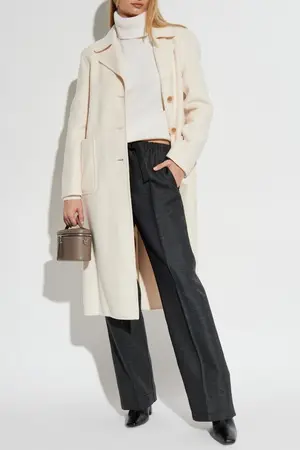 Add Wool & Cashmere Knee-length Coat - Cream