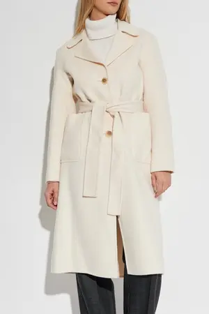 Add Wool & Cashmere Knee-length Coat - Cream