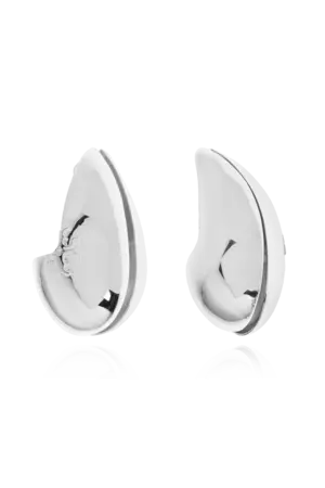 Tory Burch Brass Clip-on Earrings - Silver