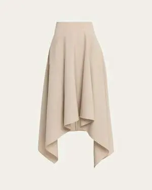 Lafayette 148 New York Wool Suiting Maxi Skirt - Plaster