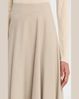 Lafayette 148 New York Wool Suiting Maxi Skirt - Plaster