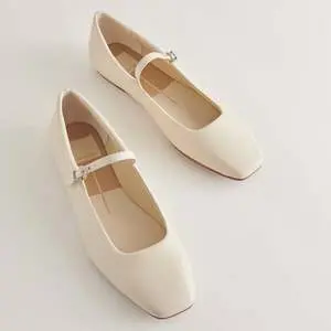 DOLCEVITA Reyes Ballet Flats - Ivory Leather
