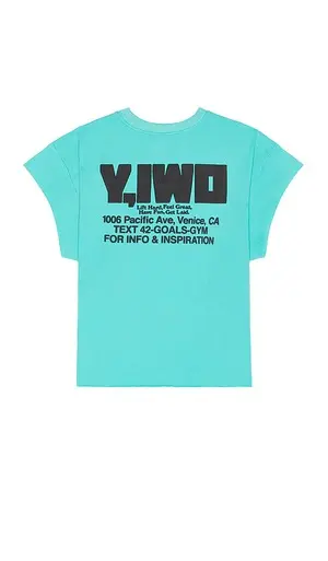 Y,IWO Think Big Cap Sleeve Tee In Blue