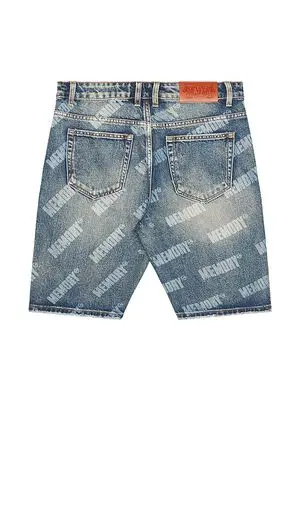 MEMORY LANE Repeat Core Logo Denim Shorts