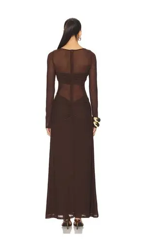 RUNAWAY THE LABEL Romy Ruched Maxi Dress