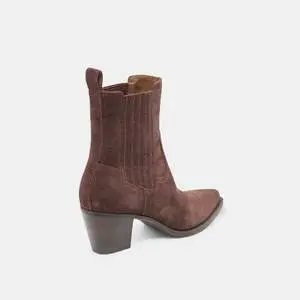 DOLCEVITA Slim Suede Booties - Mahogany Suede