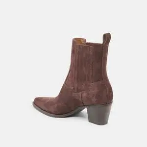 DOLCEVITA Slim Suede Booties - Mahogany Suede