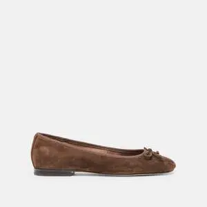 DOLCEVITA Ritla Ballet Flats - Dk Brown Suede