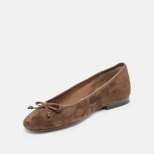DOLCEVITA Ritla Ballet Flats - Dk Brown Suede