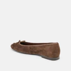DOLCEVITA Ritla Ballet Flats - Dk Brown Suede