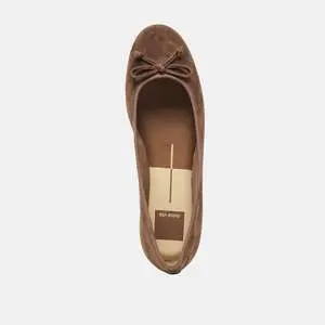 DOLCEVITA Ritla Ballet Flats - Dk Brown Suede