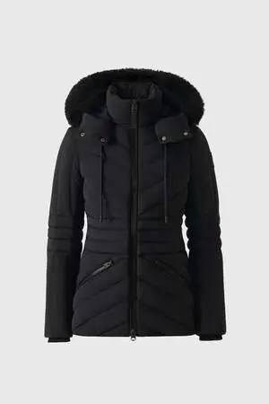 Mackage Nadia-shz Down Jacket With Shearling Trim - Black