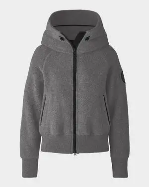 Canada Goose Chilliwack Hooded Fleece Bomber Jacket - Willow Grey