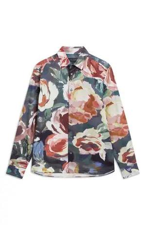 Ted Baker London Brynhil Print Cotton Button-up Shirt