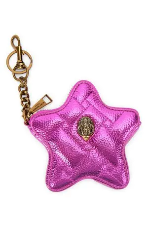 Kurt Geiger Kensington Heart Mirror Bag Charm - Bright Pink