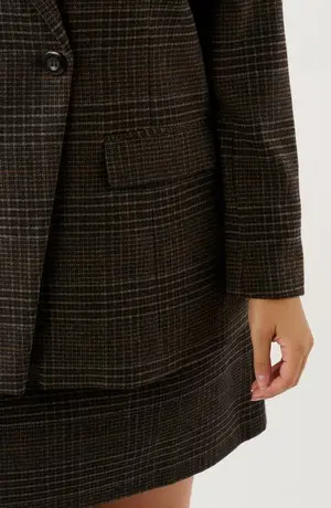 ESTELLE Noel Check Double-breasted Blazer