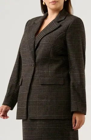 ESTELLE Noel Check Double-breasted Blazer