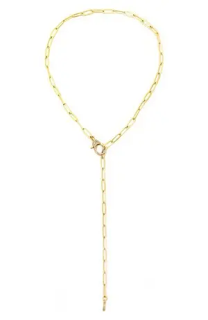 PANACEA Pavé Crystal Y Necklace - Gold