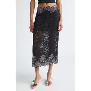 Rabanne Stud Embellished Lace Skirt