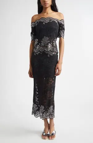 Rabanne Stud Embellished Lace Skirt