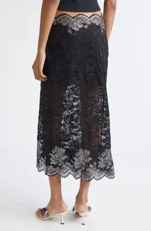 Rabanne Stud Embellished Lace Skirt