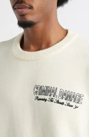 CRIMINAL DAMAGE Embroidered Sweater