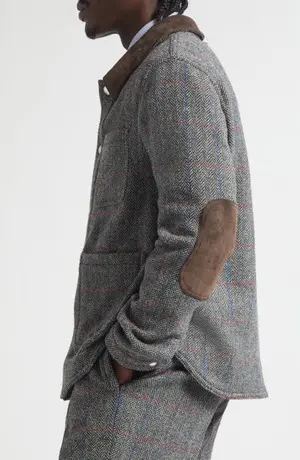 Thom Browne Herringbone Tweed Utility Jacket - Dark Grey