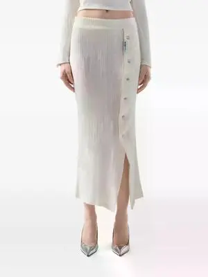 Gcds Ribbed Knit Button Detailed Skirt