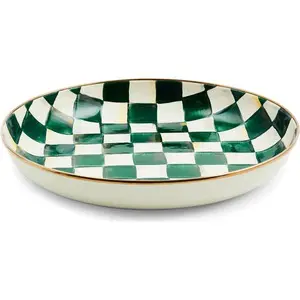 MACKENZIE-CHILDS Check Enameled Steel Abundant Bowl - Emerald