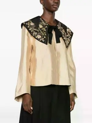 BODE Embroidered-collar Jacket - Neutrals