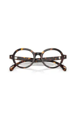 Moncler 49mm Round Eyeglasses - Tortoise