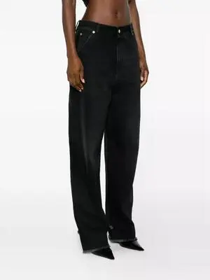 DARKPARK Frayed Denim Straight-leg Jeans - Black
