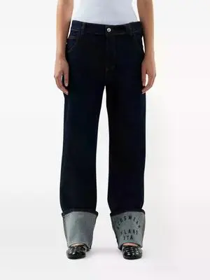 Gcds Logo-patch Jeans - Blue