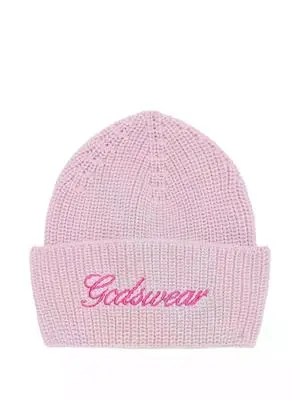 Gcds Logo-embroidered Beanie - Pink