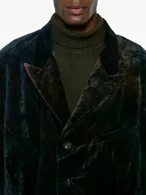 ZIGGY CHEN Gathered Velvet Blazer