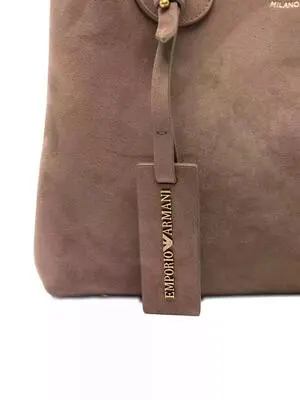 Emporio Armani Suede Tote Bag With Logo